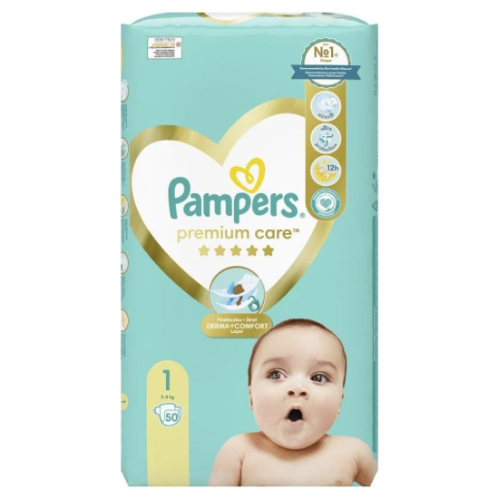 Pampers Premium Care 1 VPM pelene, veličina 1 (2-5kg), 50 komada