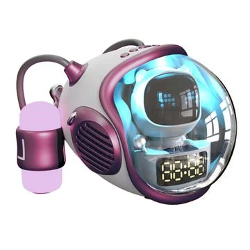 M60 SPACESHIP SHAPE AI BLUETOOTH SPEAKER WITH ALARM CLOCK - DUAL RGB LIGHTS, TF/FM SUPPORT