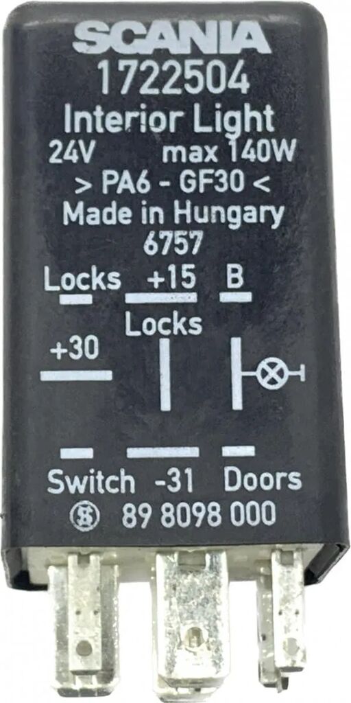 Releu de Iluminare Cabină 1722504 relej za Scania Interior Light 24V max 140W Made in Hungary kamiona