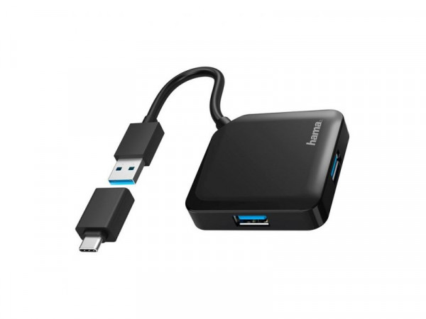 HAMA USB 3.2 HUB 1:4 5Gbit/s + USB-C ADAPTER