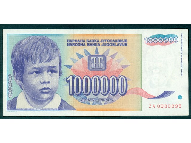 1.000.000 DIN 1993 - ZAMENSKA - XF-aUNC