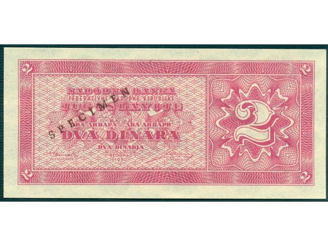 2 din 1950 - neizdata- SPECIMEN- UNC