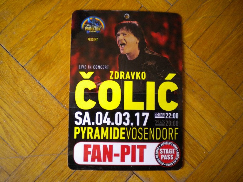 Zdravko Čolić, FAN-PIT stage pass, akreditacija