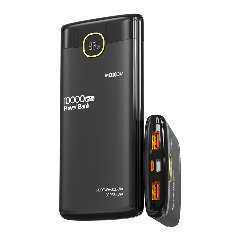 Power Bank baterija Moxom MX-PB160 10000mAh SCP22.5W + PD20W 2.4A crni (MS)