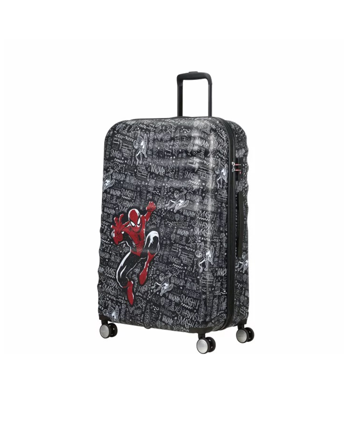 KOFER SPIDERMAN WAVEBREAKER DISNEY-SPIN.77/28 SKETCH BLACK TROLLEY American Tourister