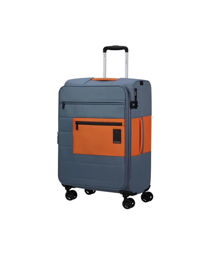 KOFER VAYCAY-SPINNER 66/24 EXP BLUEBERRY BLUE/ORANGE TROLLEY Samsonite