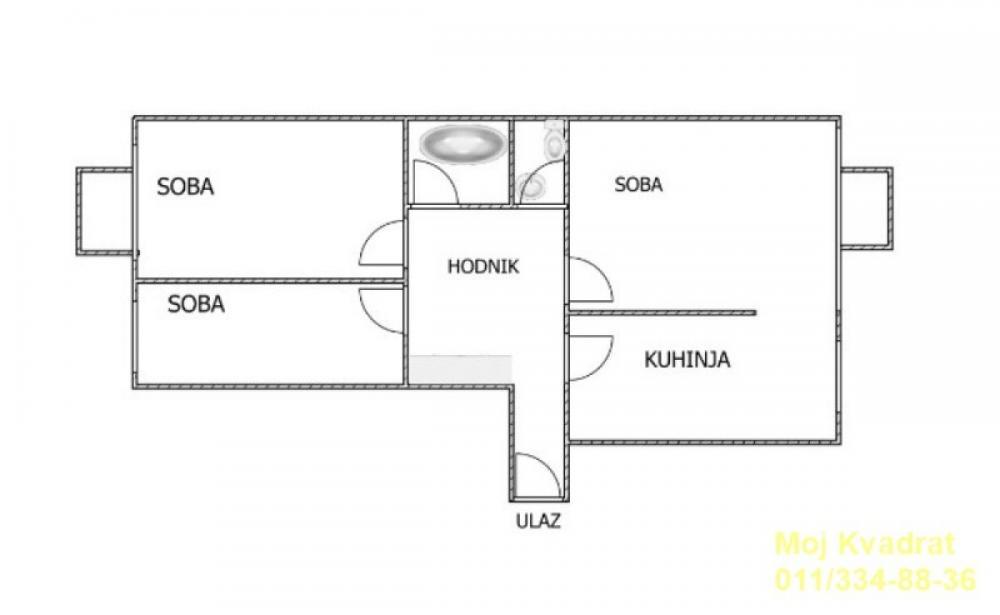 Trosoban stan na prodaju, 73m2, 150.000€