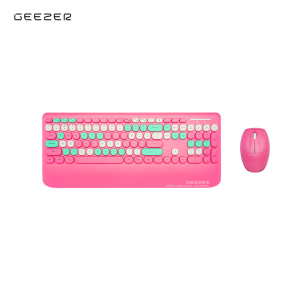 GEEZER WL RETRO set tastatura i miš u PINK boji