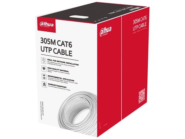 Dahua PFM923I-6UN-C, CAT6E LSZH CPR E KABL OFC(OXYGEN FREE COPPER)  PVC IZOLACIJA  PAKOVANJE 305M