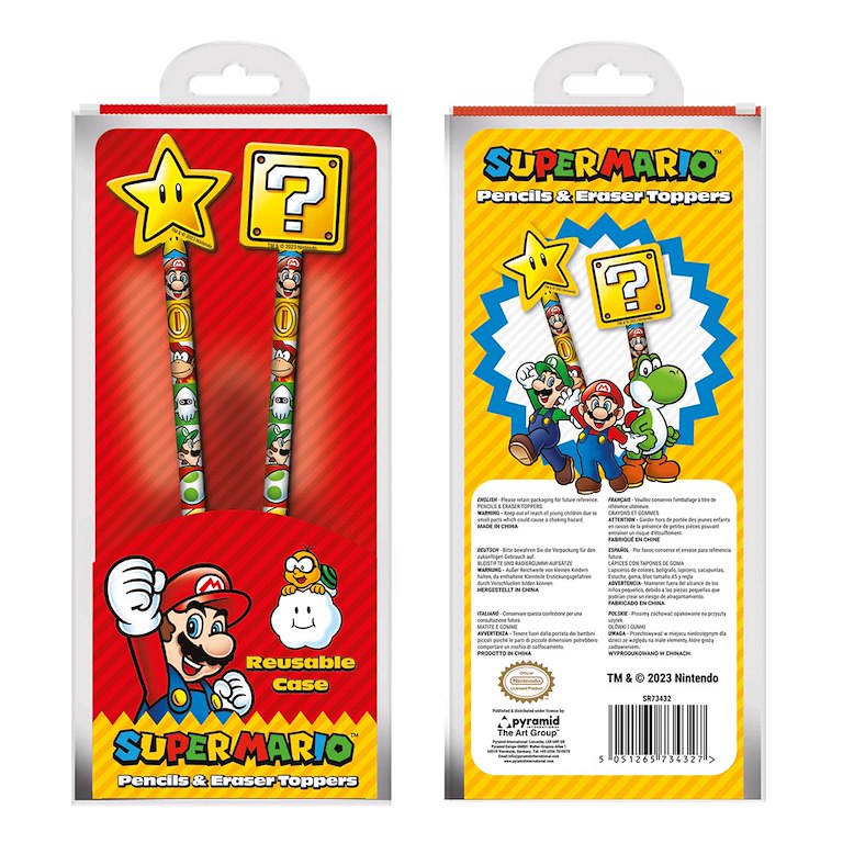 Super Mario - Colour Block Pencil Set