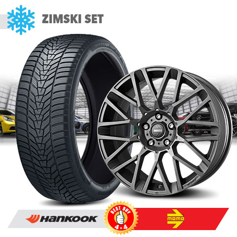 225/45 R17 SET Z HANKOOK + MOMO REV MA 5/112