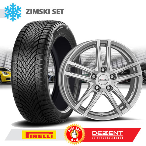 225/55 R17 SET Z PIRELLI + DEZENT TZ SIL 5/112