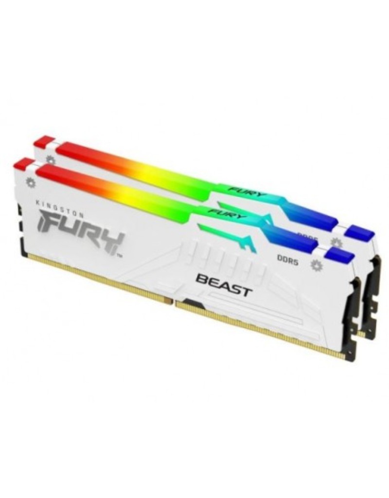 KINGSTON DIMM DDR5 32GB (2x16GB kit) 6000MT/s KF560C36BWE2AK2-32 FURY Beast RGB White EXPO