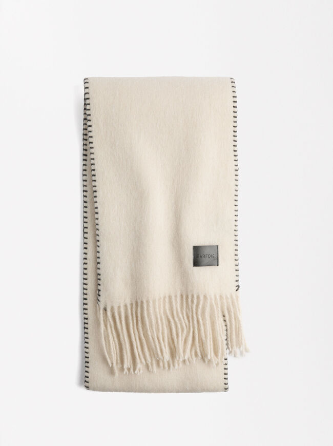 Wool Blended Fringes Scarf