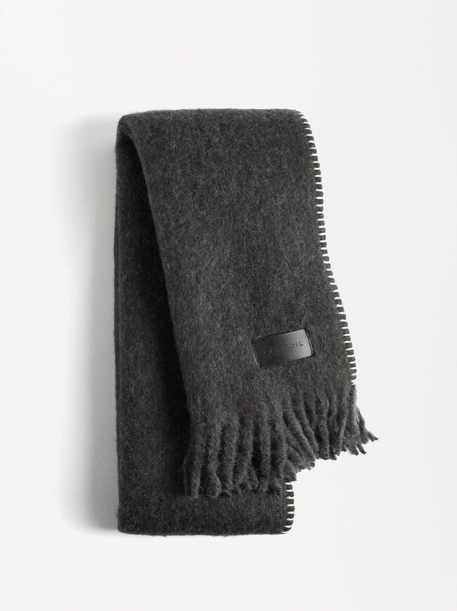 Wool Blended Fringes Scarf