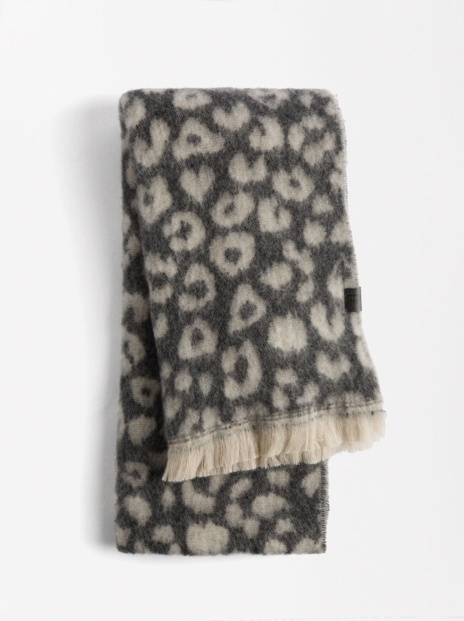 Wool Blend Printed Scarf