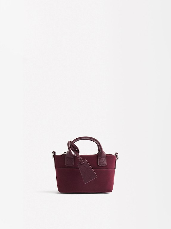 Tote bag with velvety texture