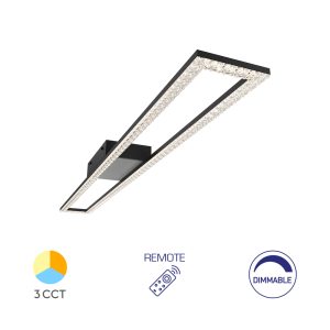 Led plafonjera 40W sa daljinkim Kristal Crna 3u1