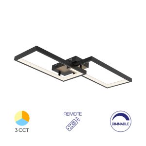 Led plafonjera 40W sa daljinskim Crna 3u1