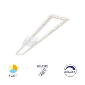 Led plafonjera 40W sa daljinskim Kristal Bela 3u1