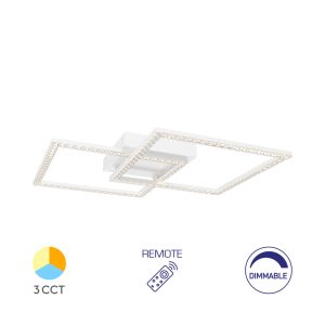 Led plafonjera 55W sa daljinskim Kristal Bela 3u1