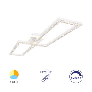 Led plafonjera 55W sa daljinskim Kristal Bela 3u1