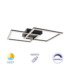 Led plafonjera 55W sa daljinskim Kristal Crna 3u1