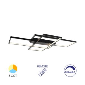 Led plafonjera 80W sa daljinskim Crna 3u1