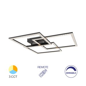 Led plafonjera 80W sa daljinskim Kristal Crna 3u1