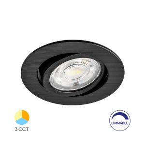 Led ugradna spot svetiljka 7W Crna Dimabilna 3u1