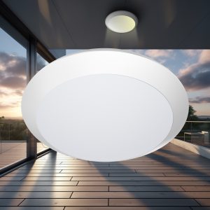 Led plafonska spoljna lampa E27 IP65 bela