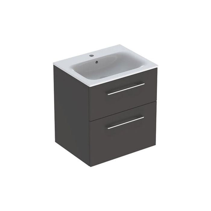 Ormarić GEBERIT Selnova Square 60cm FIOKE + lavabo ANTRACIT MAT