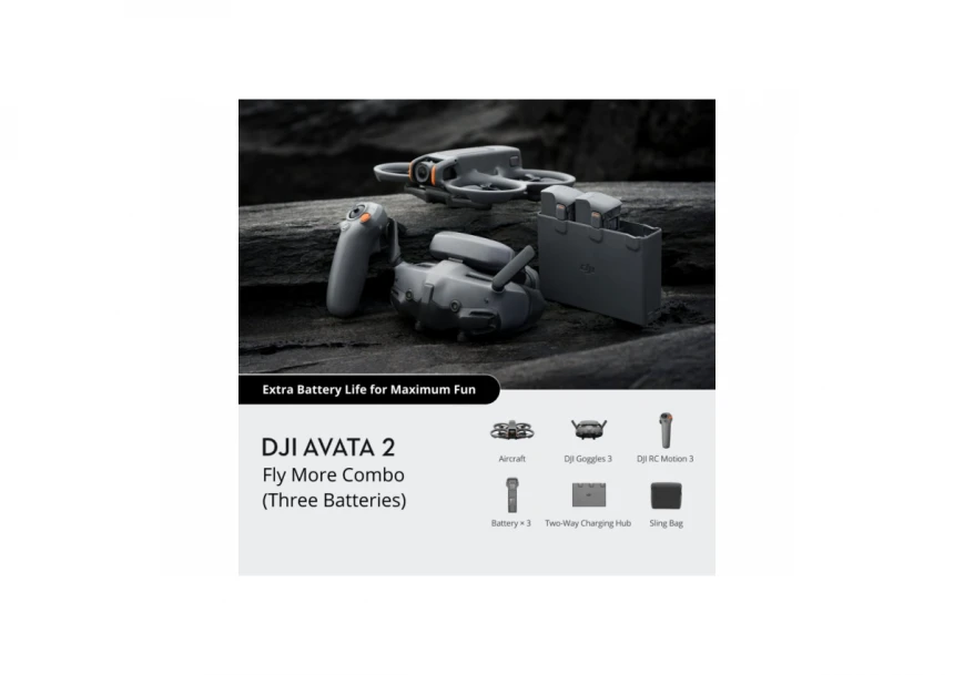 Dron DJI Avata 2 Fly More Combo (Three Batteries)