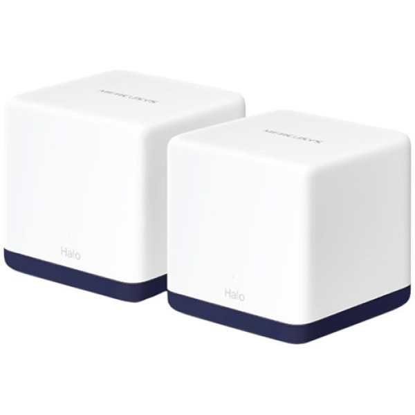 Mercusys Halo H50G (2-Pack) AC1900 Whole Home Mesh Wi-Fi System, 600 Mbps at 2.4 GHz + 1300 Mbps at 5 GHz, 3× Internal Antennas, 3× Gigabit