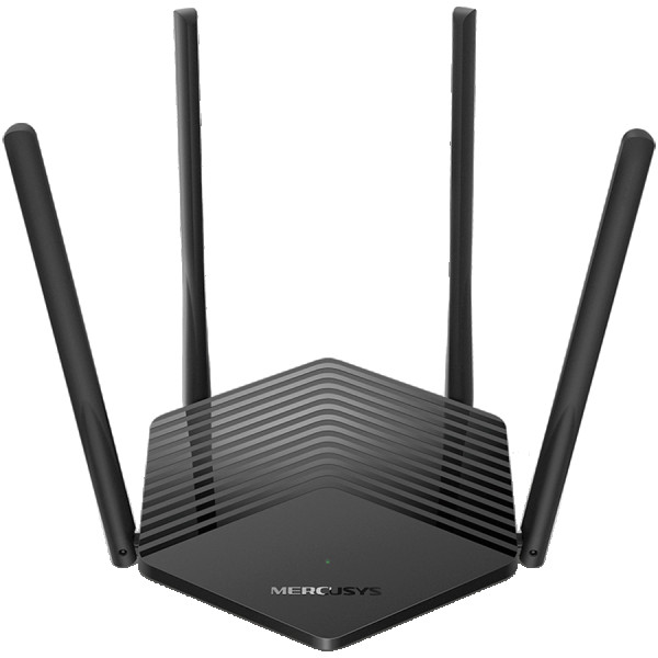 Mercusys MR60X AX1500 Dual-Band Wi-Fi 6 Router, 300 Mbps at 2.4 GHz + 1201 Mbps at 5 GHz, 4× Fixed External Antennas, 2× Gigabit LAN Ports,