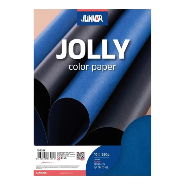 Jolly Color, papir u boji, teget, A4, 180g 10K