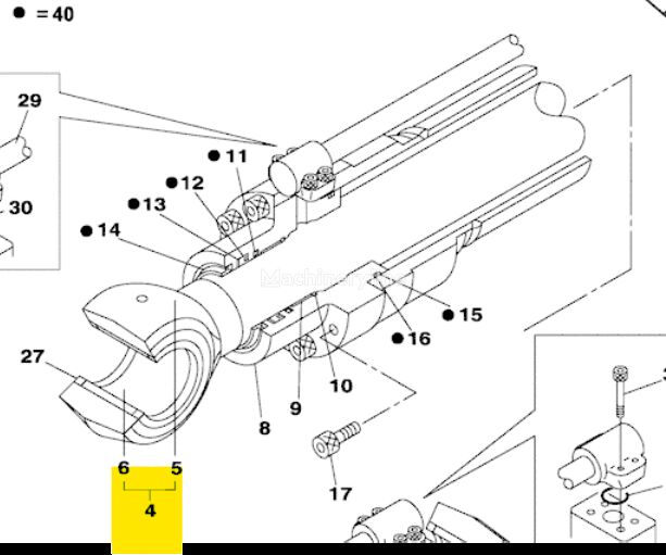 Case LB014280 LB014280 hidraulični cilindar za Case CX240B CX250C CX250D CX250E bagera