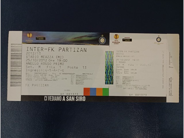 FUDBAL: INTER - PARTIZAN 25.10.2012 - cela