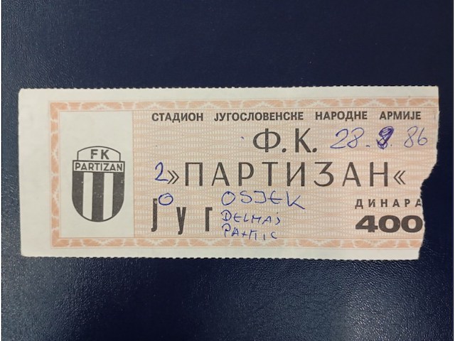 FUDBAL: PARTIZAN - OSIJEK 28.09.1986