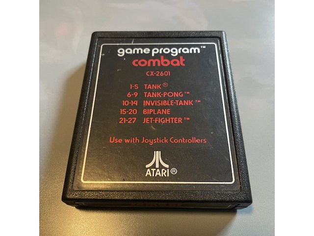 Atari 2600 Game Cartridge - Combat (Text Label)