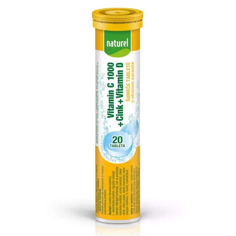 Naturel tablete šumeće vitamin c 1000mg +cink+vitamin d 80g naturel