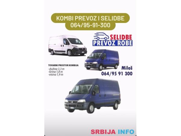 Kombi prevoz robe i stvari, nameštaja, selidbe, transport