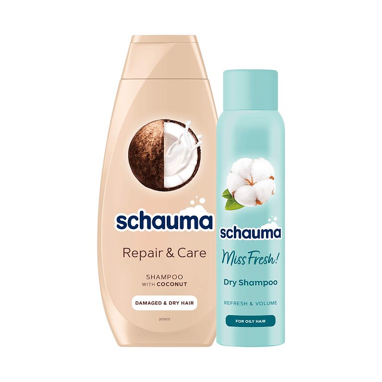 Schauma šampon repair and care 400ml +šampon za suvo pranje 150ml schauma