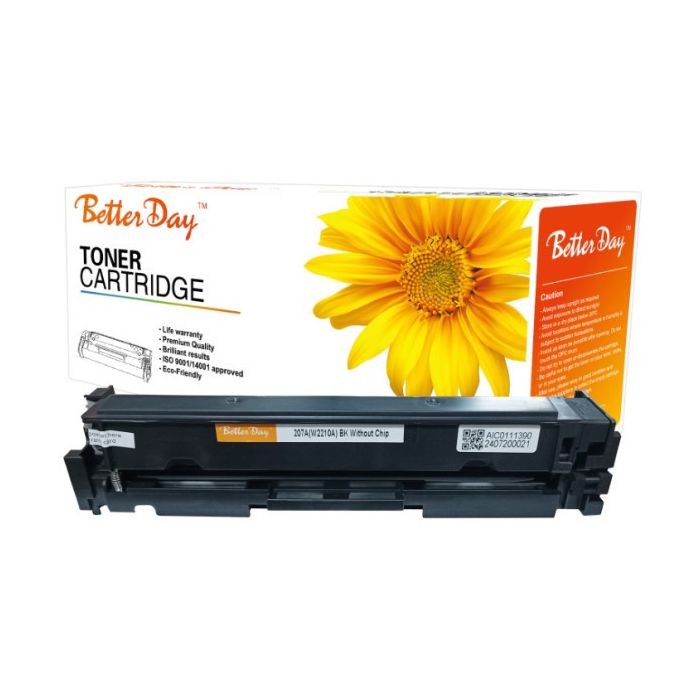 Toner BetterDay 207A(W2210A) M255/M283 zam. kaseta za HP Black 1.7k (bez cipa)