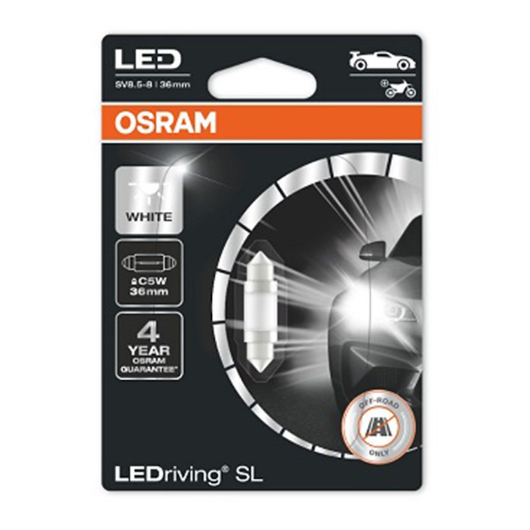 SIJAL LED 12/ C5W 6418DWP-1BL (01B) = 6498CW-01B 1W SV8,5-8 6000K OSRAM ( ECO )