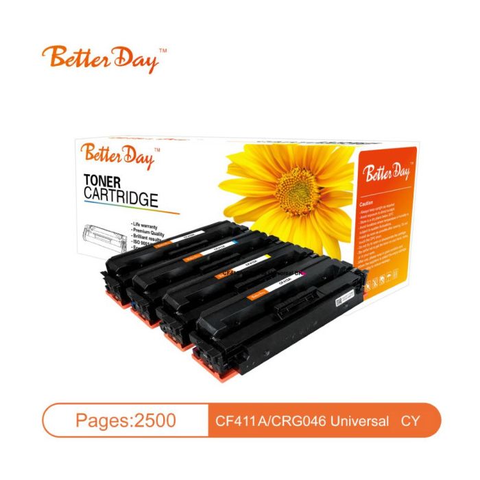 Toner BetterDay M452 CF411A/CN CRG-046C zam. kaseta za HP Cyan 2.5k