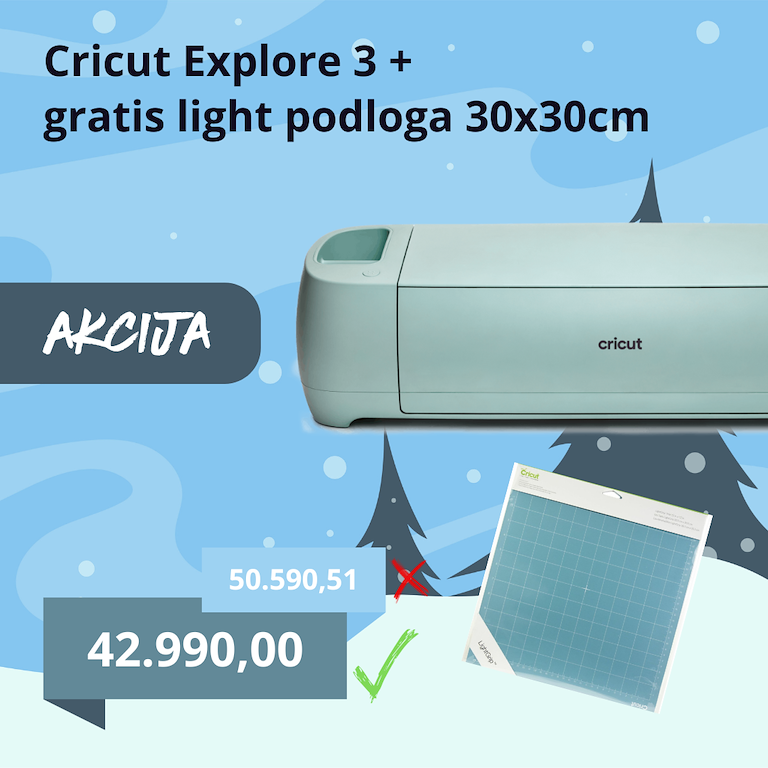 Cricut Explore 3 + gratis light podloga 12 x 12 na akciji!