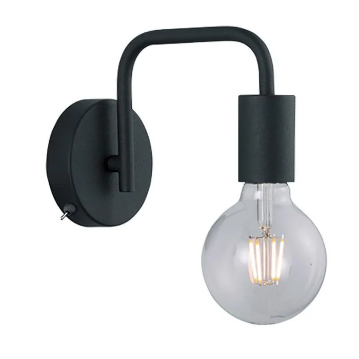 ZIDNA LAMPA DIALLO 1XE27 CRNA 208070132