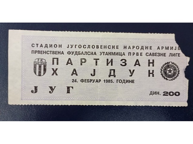 FUDBAL: PARTIZAN - HAJDUK (Split) 24.02.1985