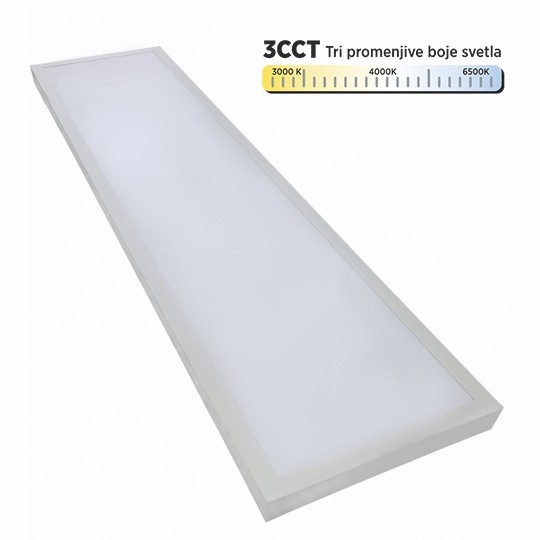 M203427-N-B1 CCT 1200x300 9u1 backside light LED PANEL nadgradni beli ram 36-40-48W ~4320lm 220V Mitea Lighting